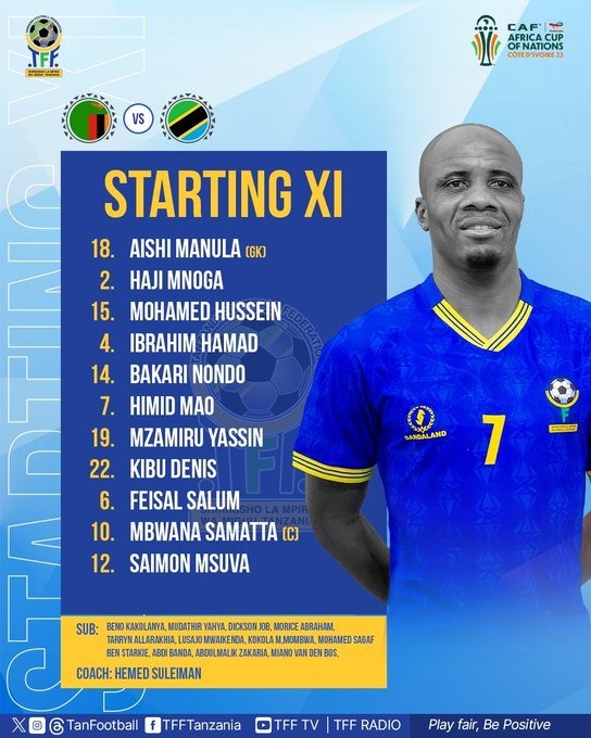 CAN 2023 – Tanzanie : Le onze officiel des Taïfa Stars dévoilé par ...