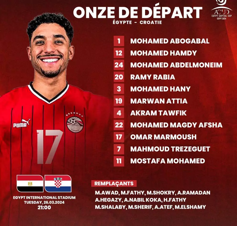 Journée FIFA 2024 : La composition officielle de l'Égypte face à la ...