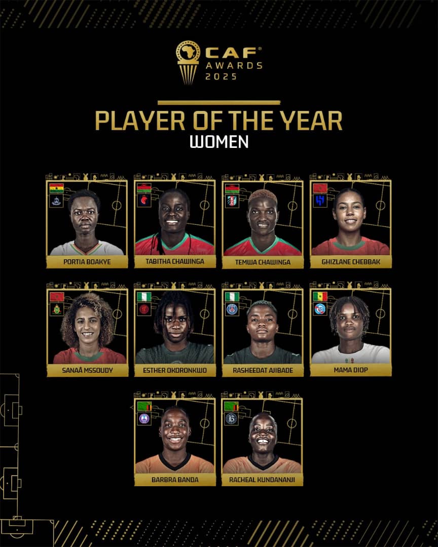 CAF Awards 2025 : Rasheedat Ajibade, Barbra Banda et les nommées pour ...